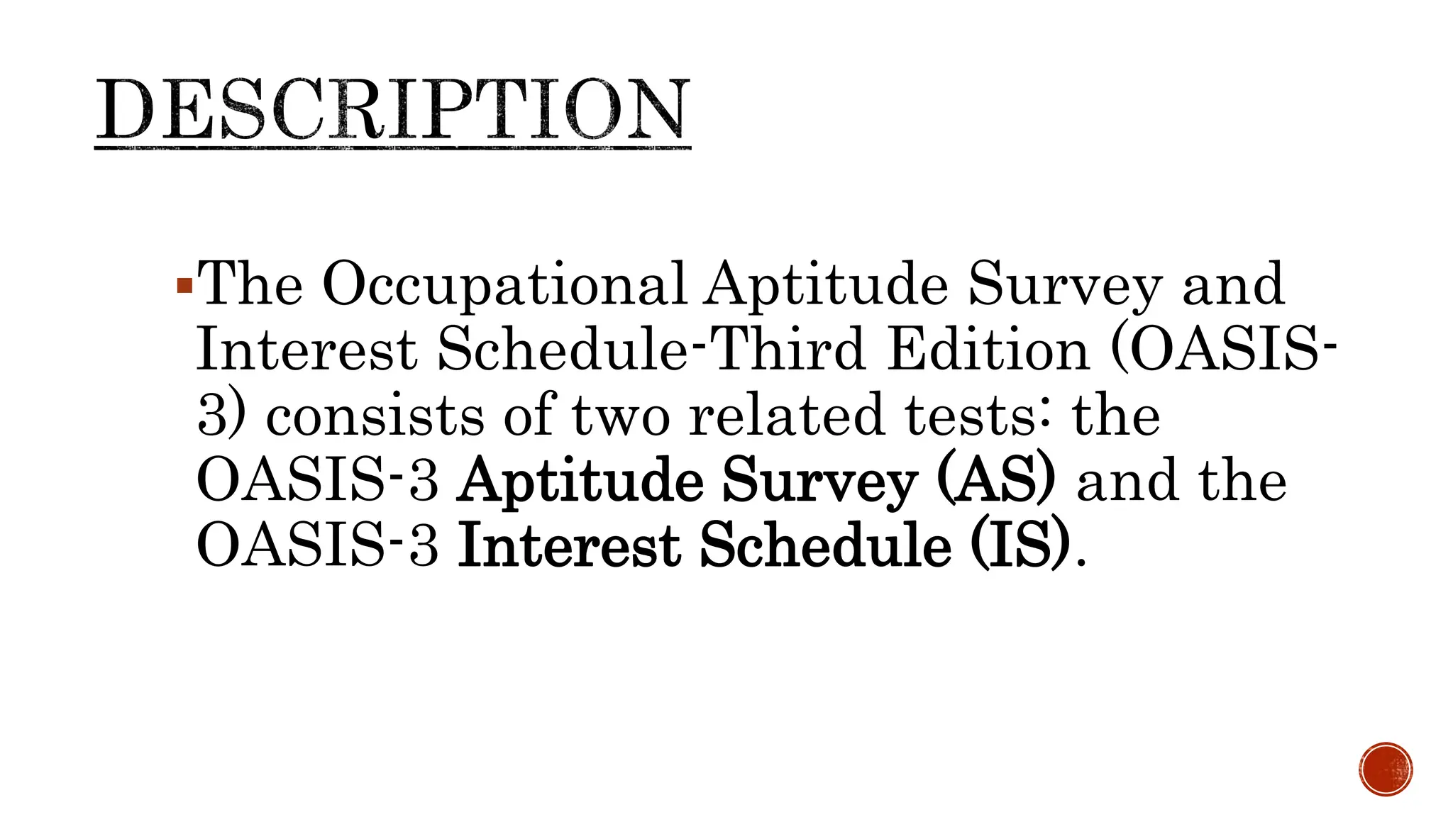 Occupational Aptitude Survey and Interest Schedule | PPTX