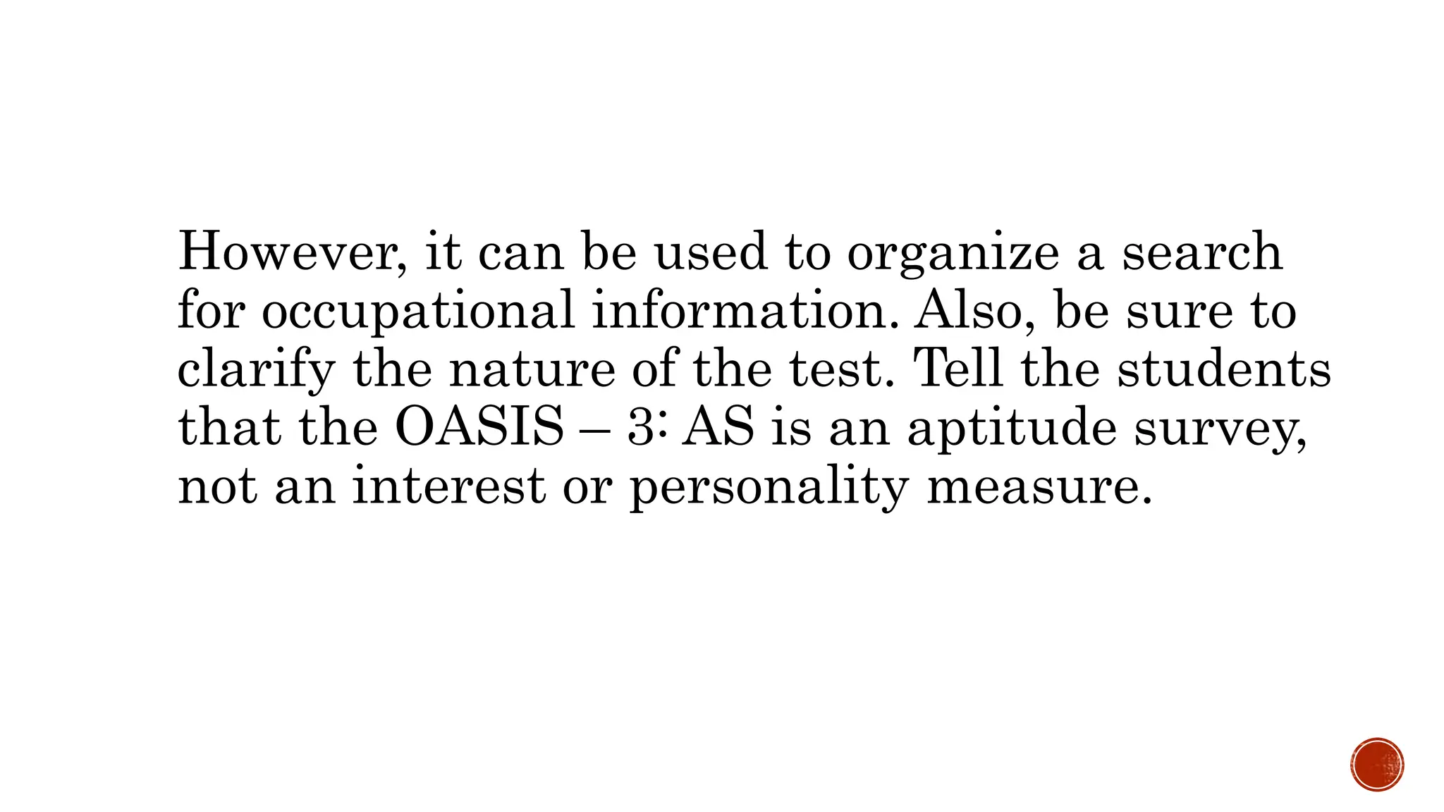 Occupational Aptitude Survey and Interest Schedule | PPTX