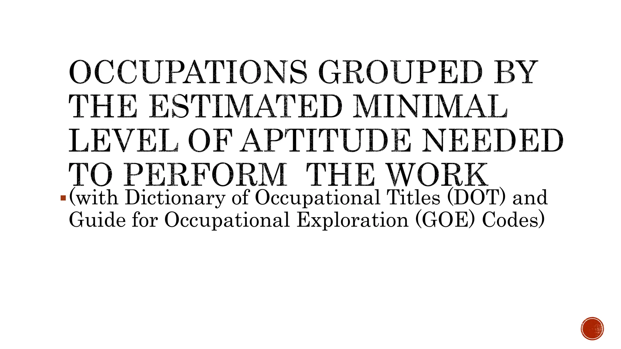 Occupational Aptitude Survey and Interest Schedule | PPTX