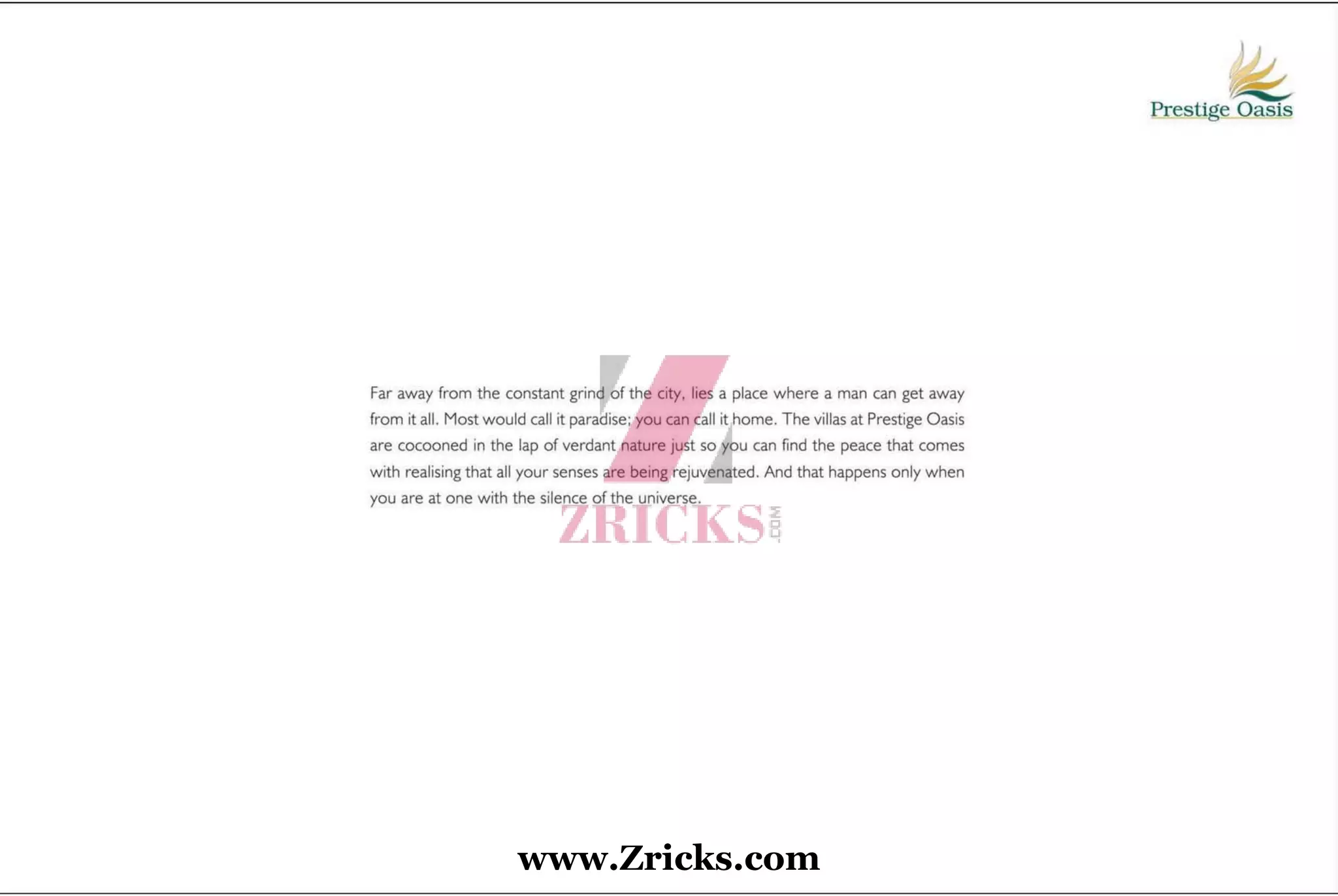 Prestige Oasis Brochure - Zricks.com