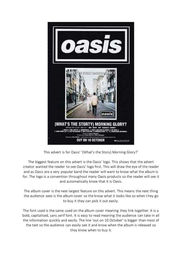 Oasis advert analysis | PDF