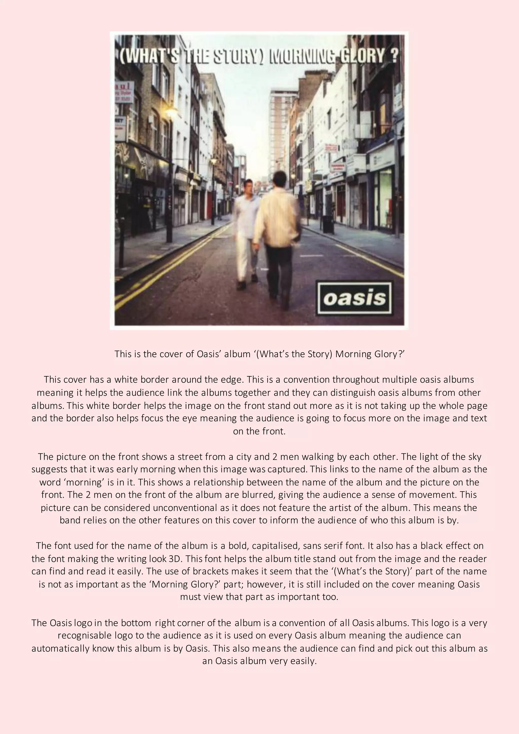 Oasis album analysis | DOCX