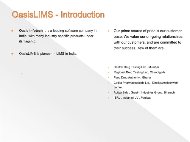 Oasis I-Tech Pvt. Ltd | PPTX | Pharmaceutical Industry | Industries