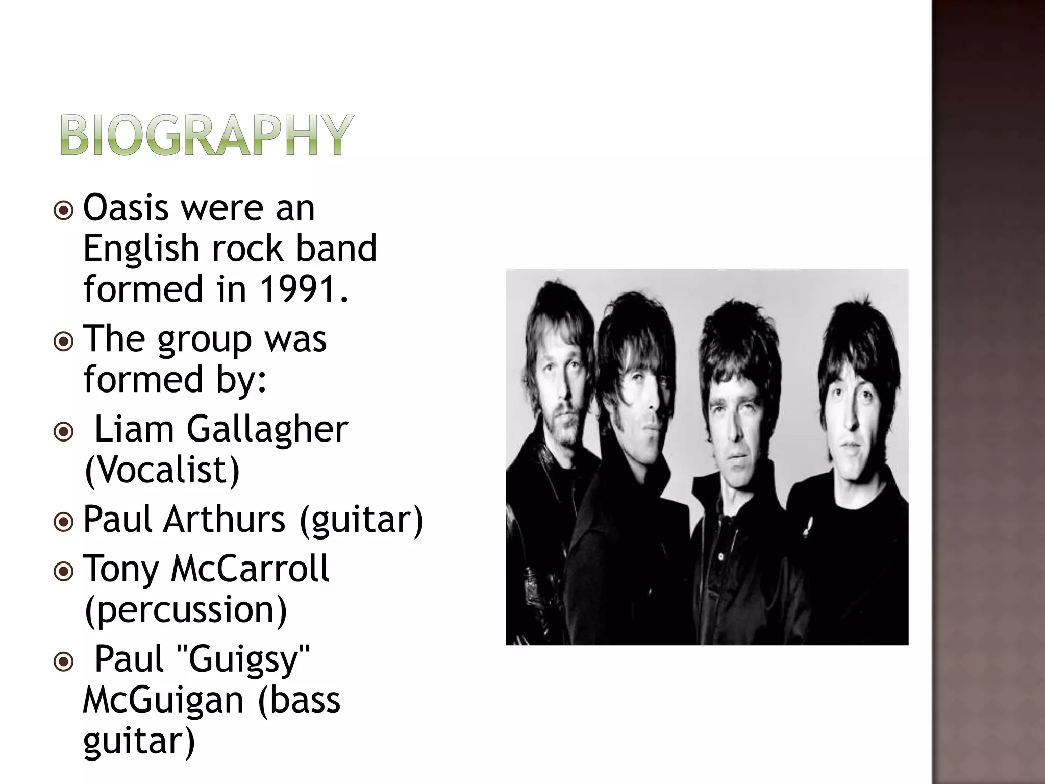 Oasis luis moreno | PPTX | Rock Music | Music