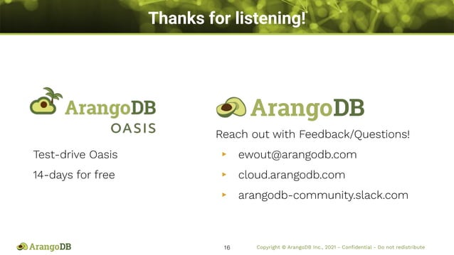 Getting Started with ArangoDB Oasis | PPT Getting Started with ArangoDB Oasis | PPT