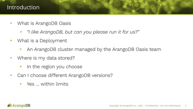 Getting Started with ArangoDB Oasis | PPT Getting Started with ArangoDB Oasis | PPT
