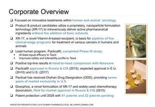 Oasmia Nasdaq: OASM | PDF