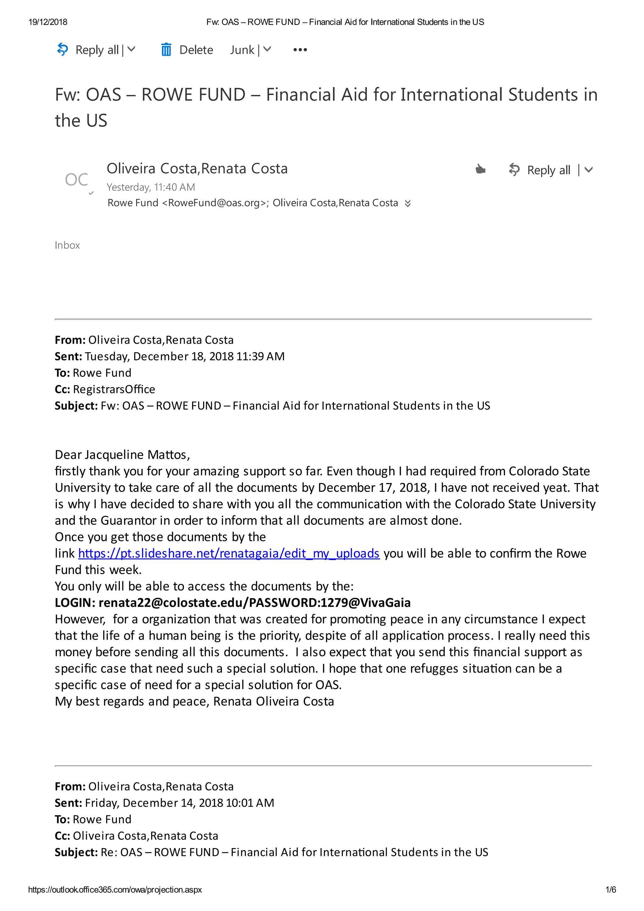 Oas rowe fund financial aid for international students in the us | PDF | Student Financial Aid ...