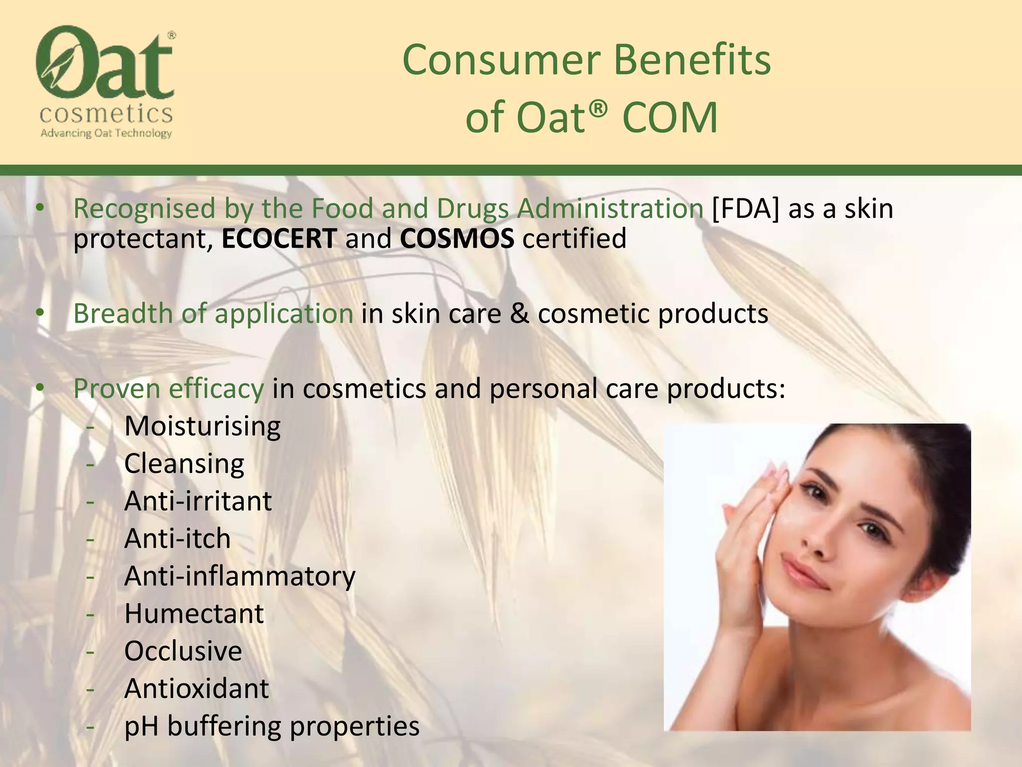 Oat COM Colloidal Oatmeal Presentation 0515 | PPTX
