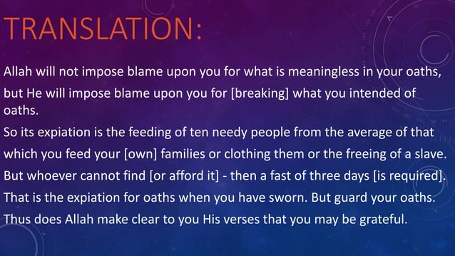 Oath and vows | PPTX | Islam | Religion & Spirituality