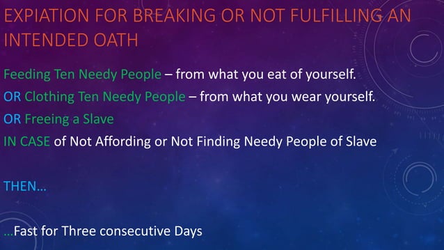 Oath and vows | PPTX | Islam | Religion & Spirituality