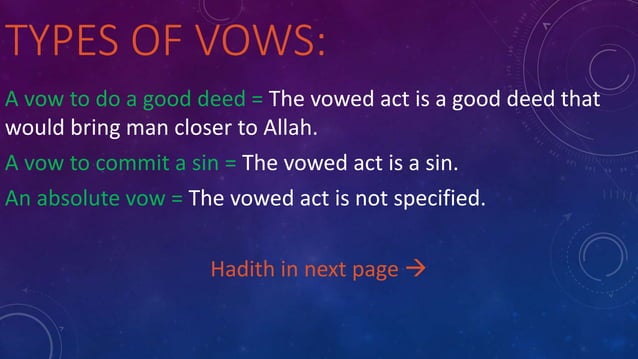 Oath and vows | PPTX | Islam | Religion & Spirituality