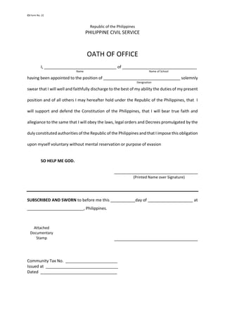 Oath of office