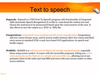 Accessing Scholarly Content through FOSS based Assistive Technology | PPT