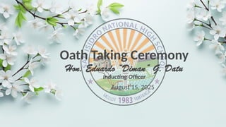 Oath Taking Ceremony sample Presentation | PPTX