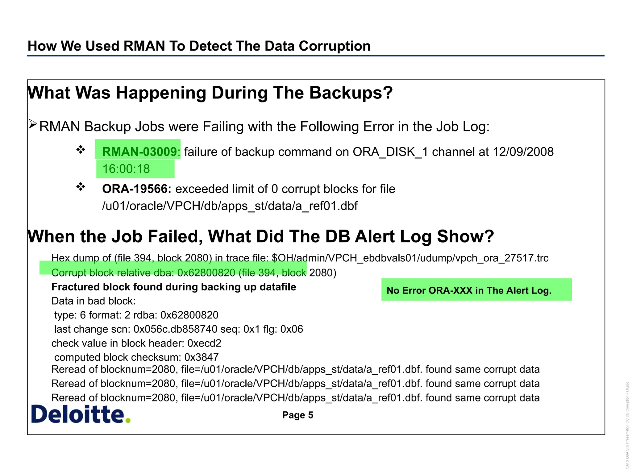 OATS DBA SIG Presentation OC DB Corruption v1.0.ppt