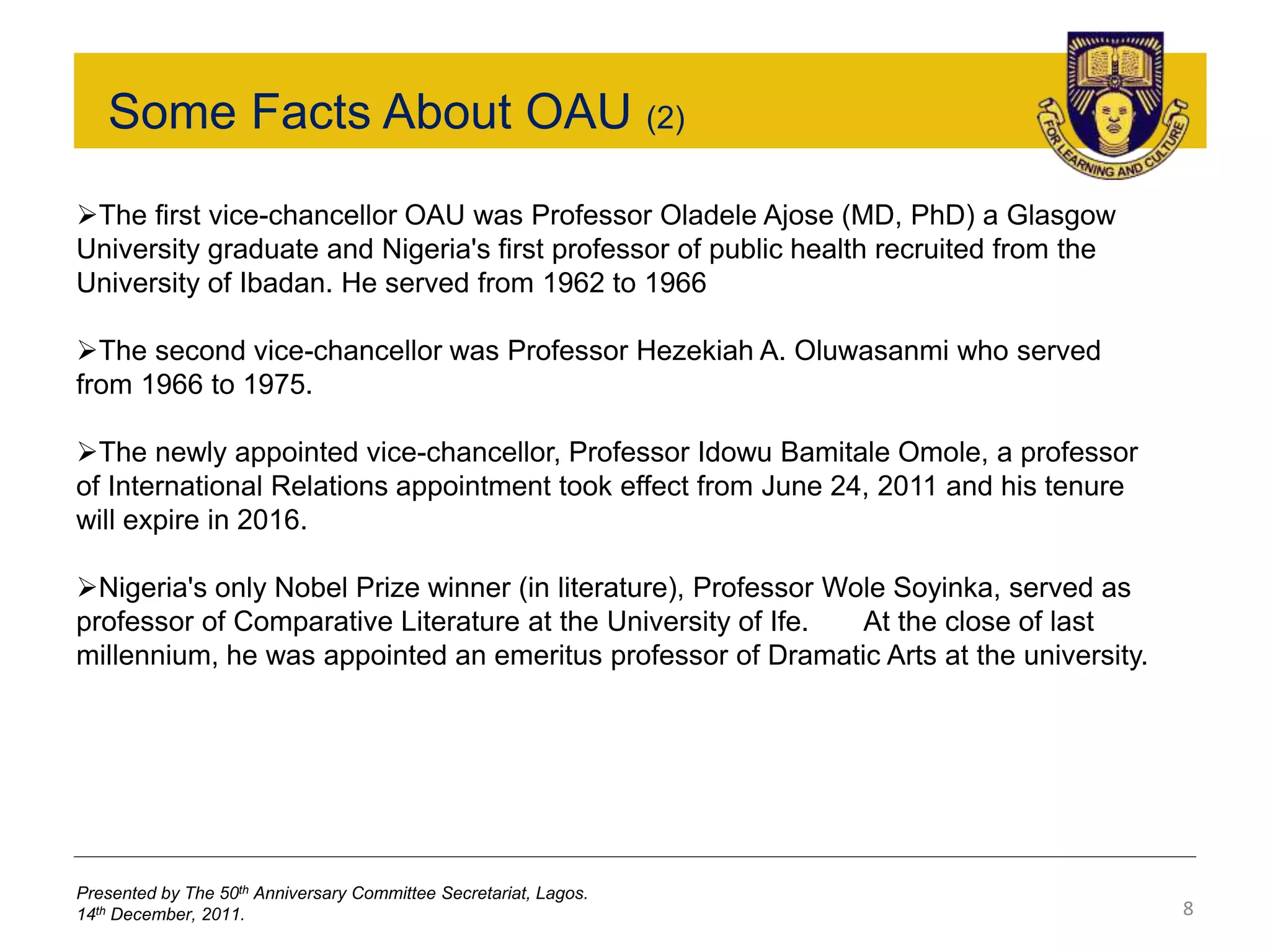 OAU Anniversary Plan.ppt