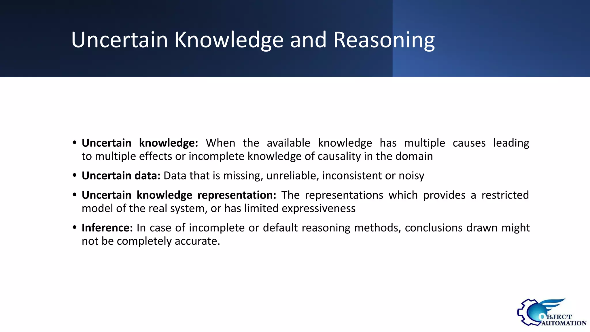 Uncertain Knowledge in AI from Object Automation | PDF | Physics | Science