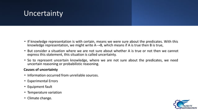 Uncertain Knowledge in AI from Object Automation | PDF | Physics | Science