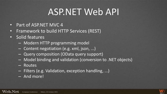 OAuth-as-a-service using ASP.NET Web API and Windows Azure Access Control - WebNetConf | PPT