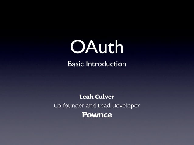 OAuth - Open API Authentication | PPT