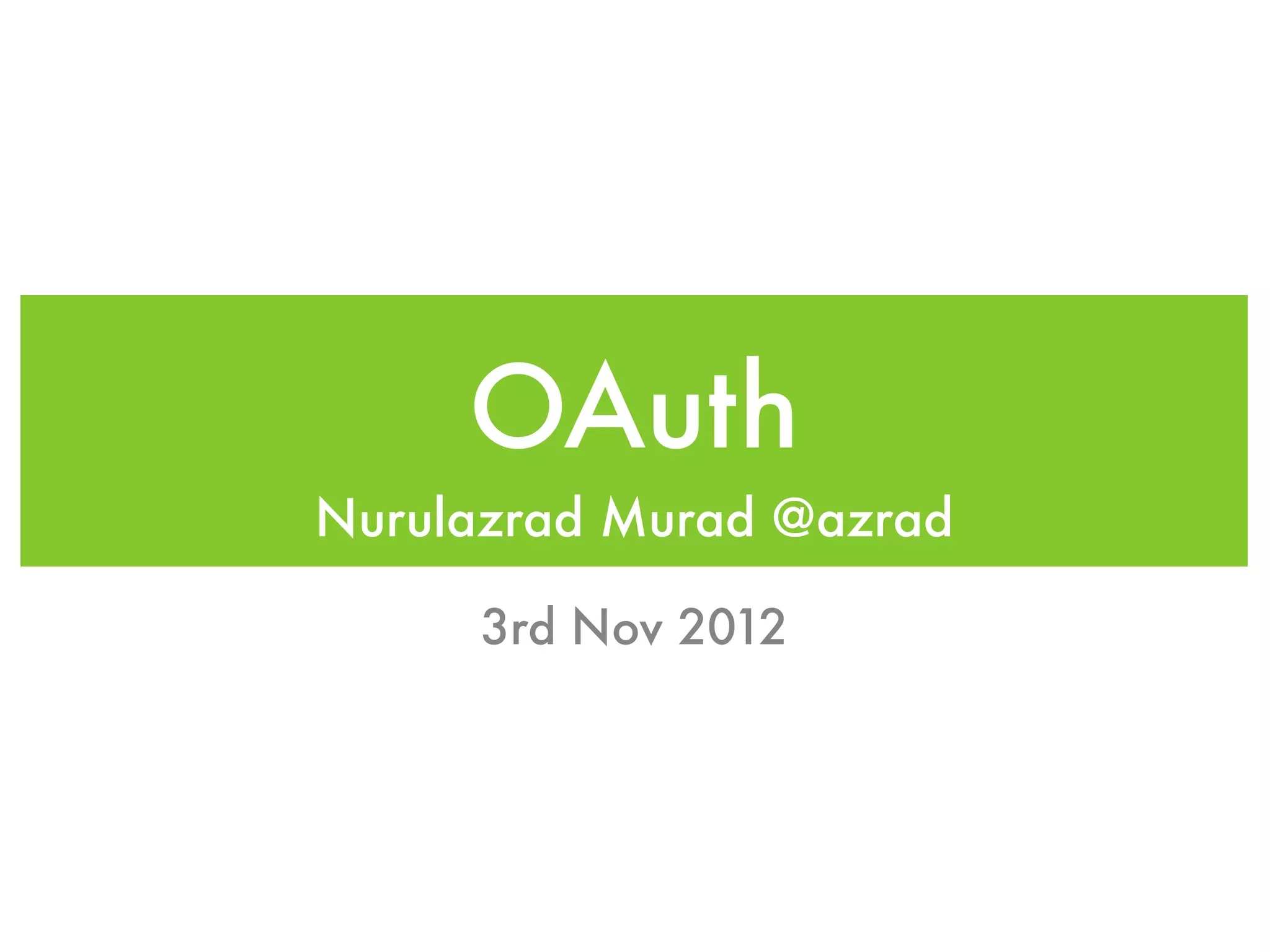 OAuth using PHP5 | PPT