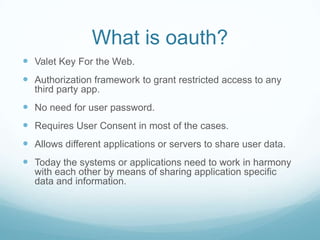 Oauth 2.0 | PPTX | Internet | Computing