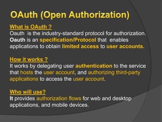 OAuth2 Presentaion | PPT