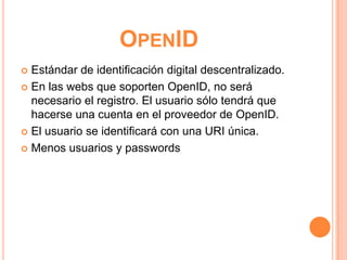OAuth and OpenID | PPTX