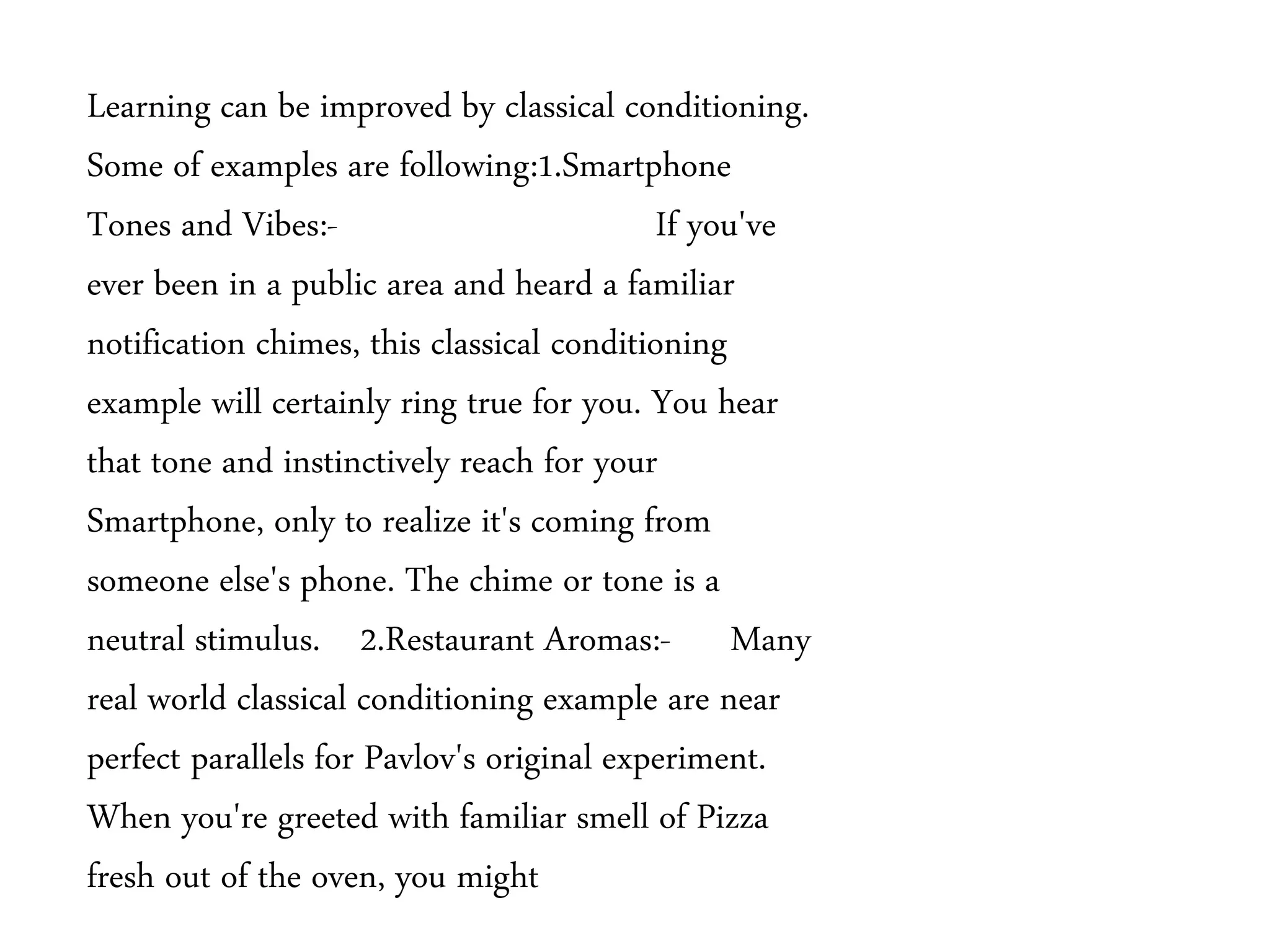 classical conditioning ,types, examples,extra information. | PPTX