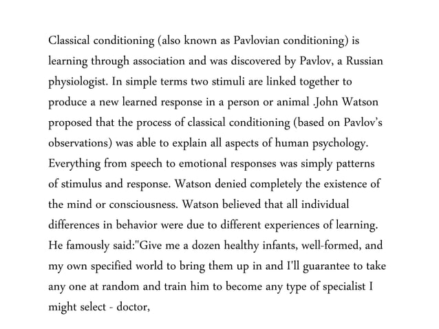 classical conditioning ,types, examples,extra information. | PPT