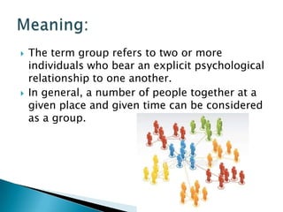 organisational behaviour- groups | PPTX