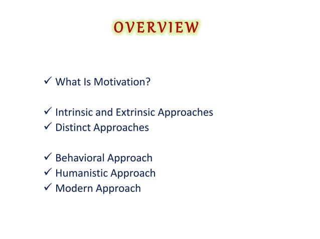 Motivational Approaches | PPTX