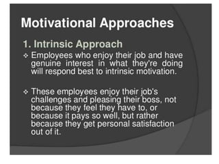 Motivational Approaches | PPTX