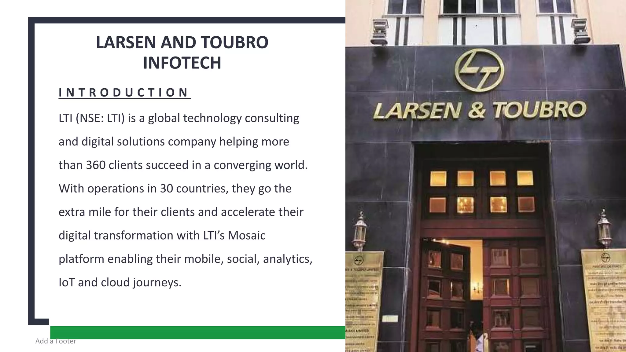 Presentation on LARSEN AND TOUBRO INFOTECH | PPTX