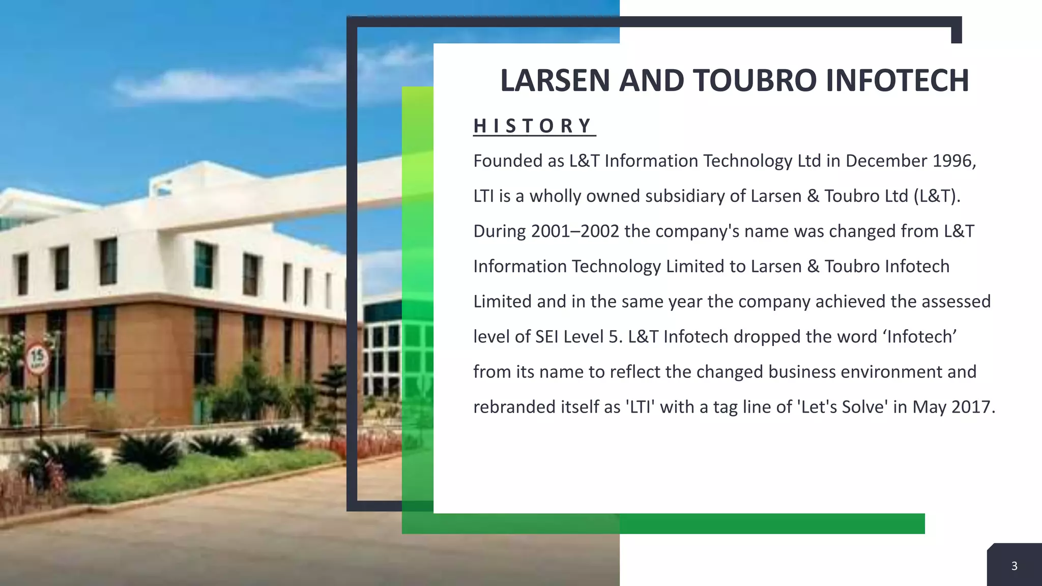 Presentation on LARSEN AND TOUBRO INFOTECH | PPTX
