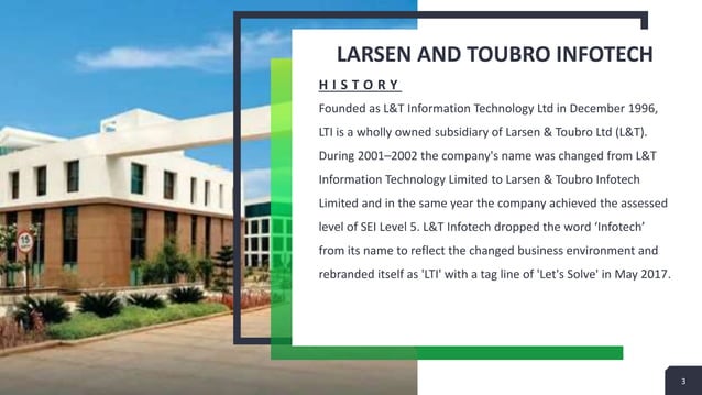 Presentation on LARSEN AND TOUBRO INFOTECH | PPTX