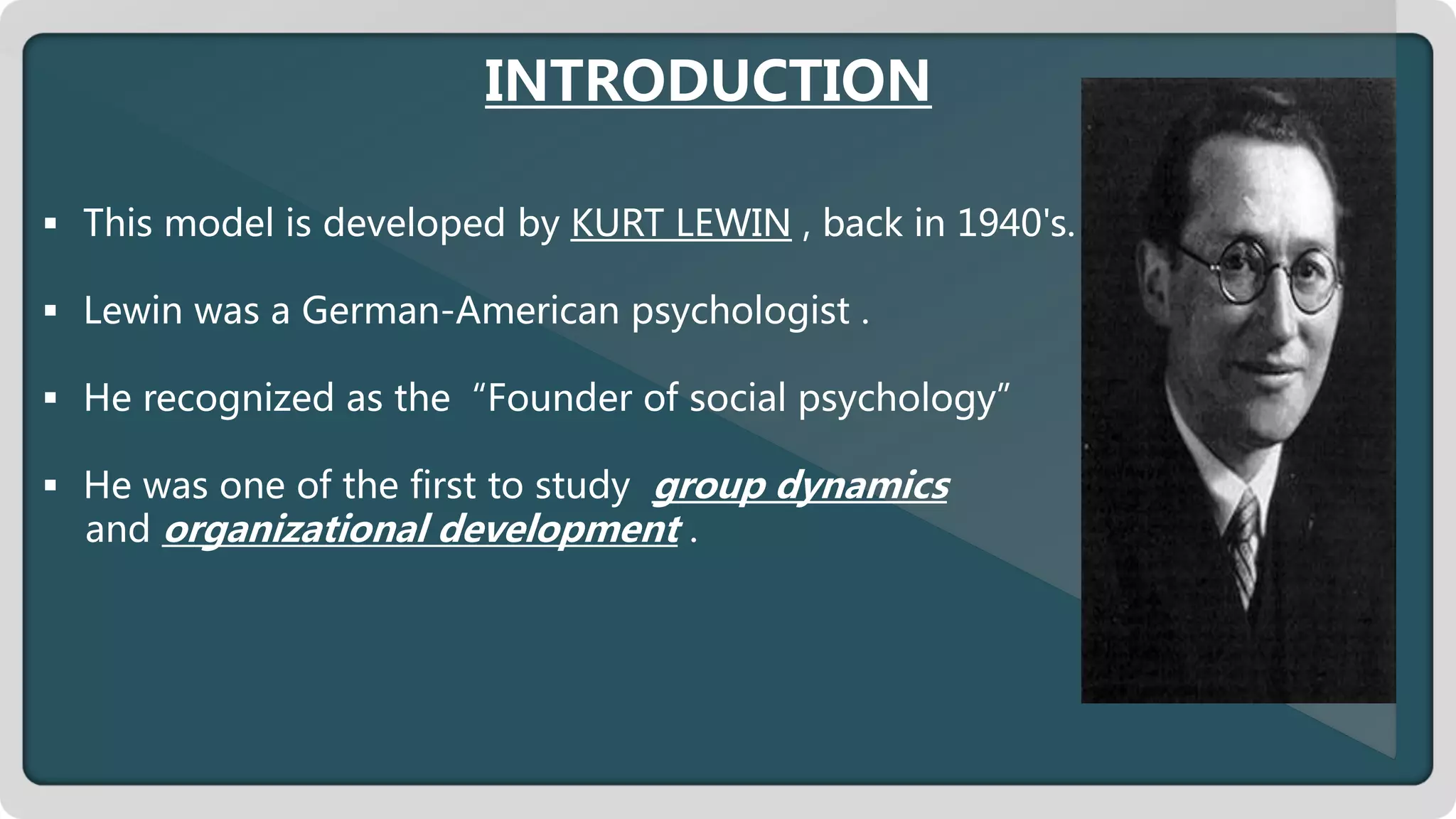 Lewin's Three Stage Model | PPTX