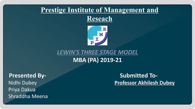 Lewin's Three Stage Model | PPTX