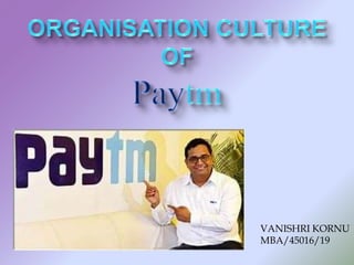 Organisational Culture of Paytm | PPTX