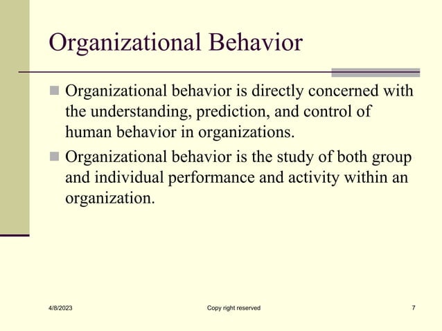 organizational behavior.ppt | Business and Finance