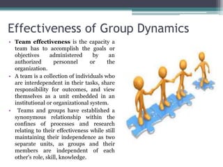 Group behaviour n dynamics | PPTX