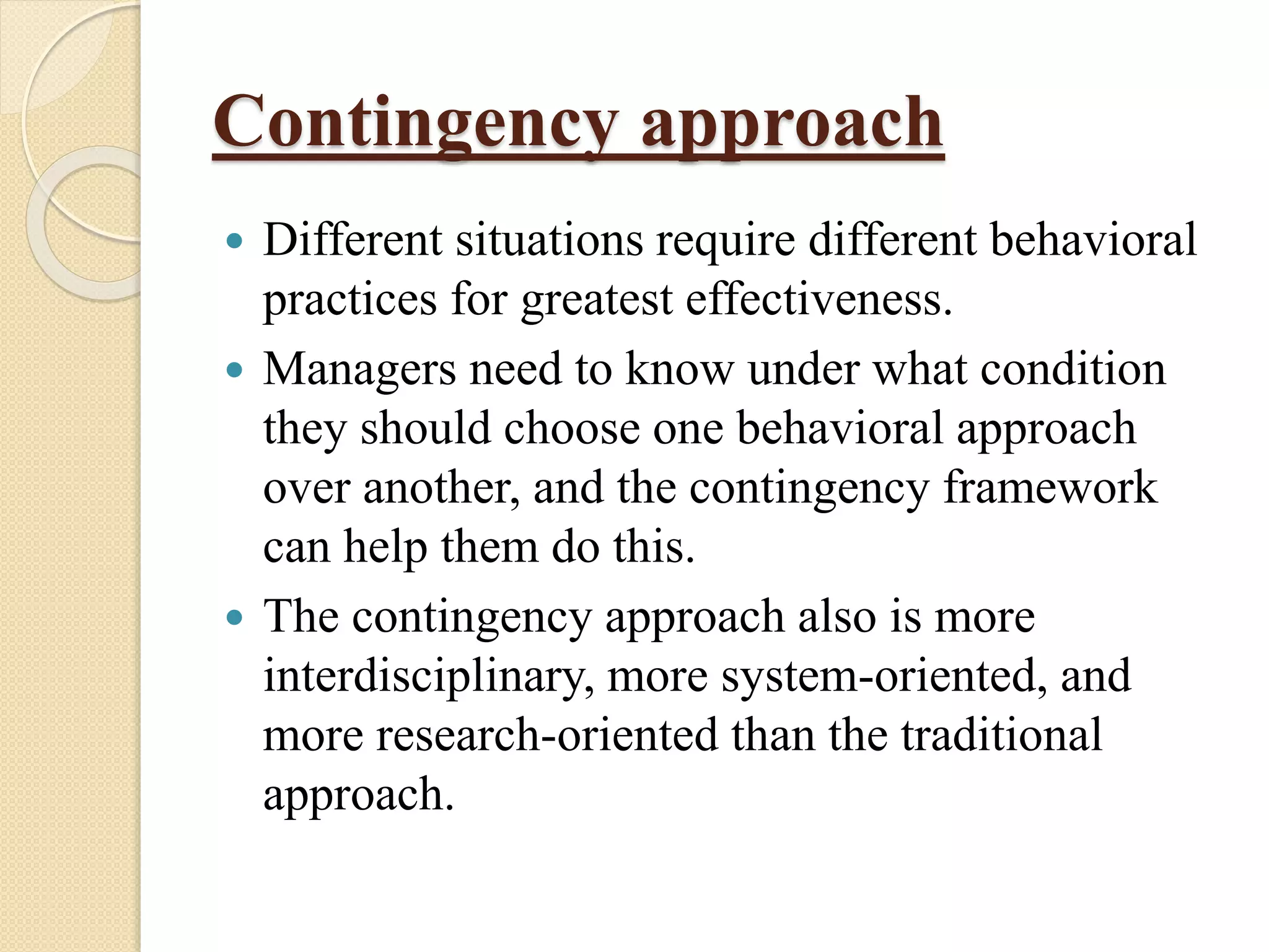 Organization Behaviour Approaches | PPTX