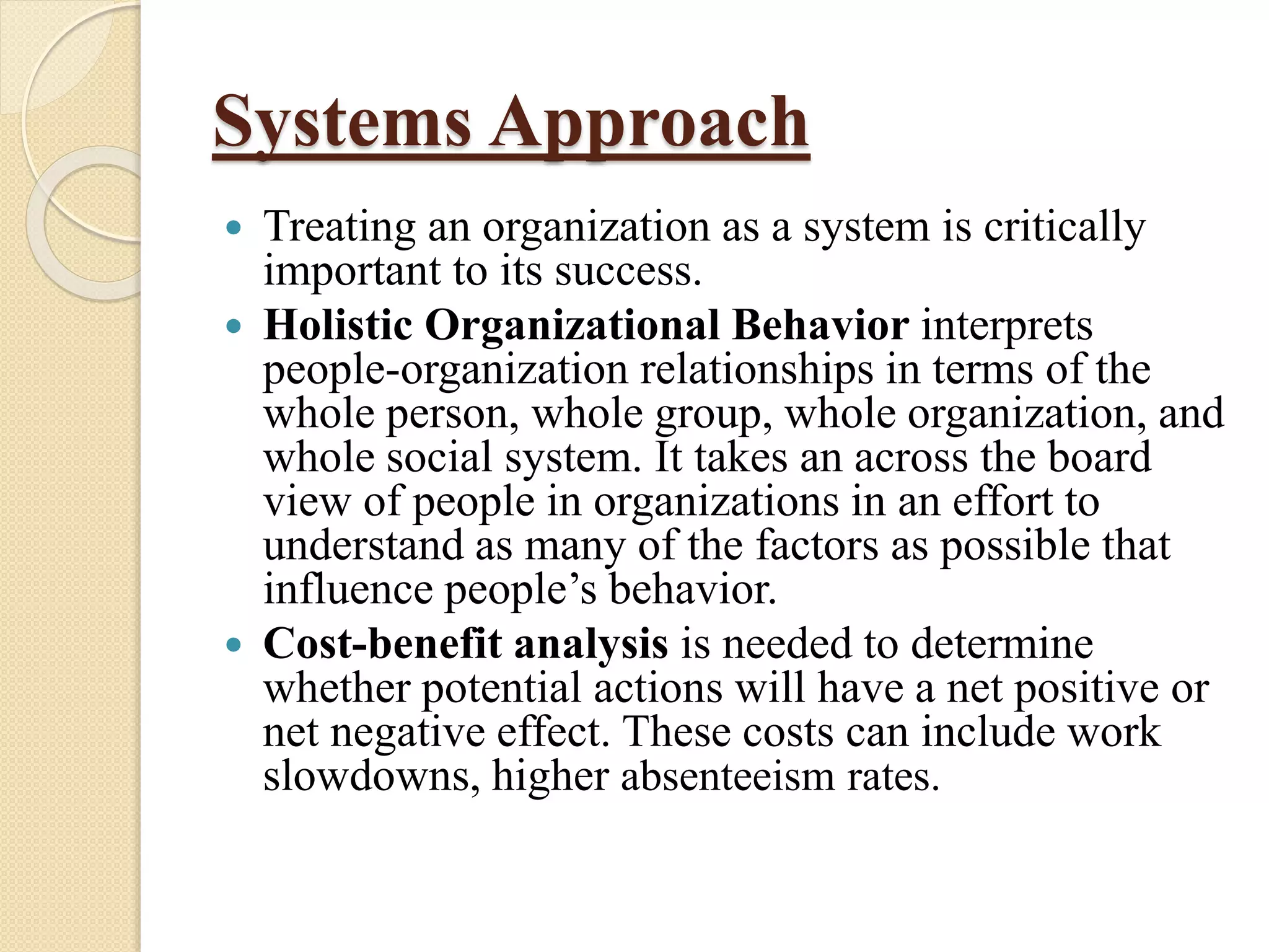 Organization Behaviour Approaches | PPTX