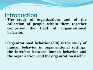 Organisational Behavior Introduction | PPT