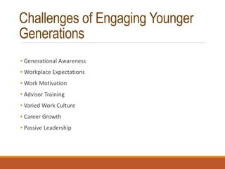 Employee Engagement and Challenges for Younger Generation | PPTX