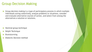 Organisation Behavior groups and teams | PPTX