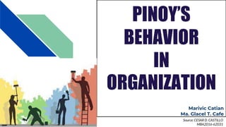 Ob pinoy behavior in organization powerpoint | PPTX
