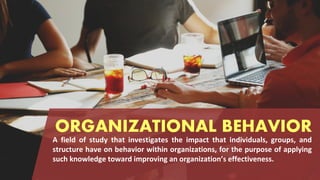 Ob topic 1 organizational behavior | PDF