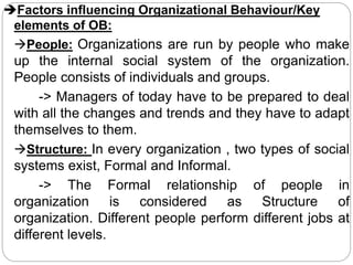 ORGANIZATIONAL BEHAVIOUR- BBA-NOTES-OSMANIA UNIVERSITY | PPT